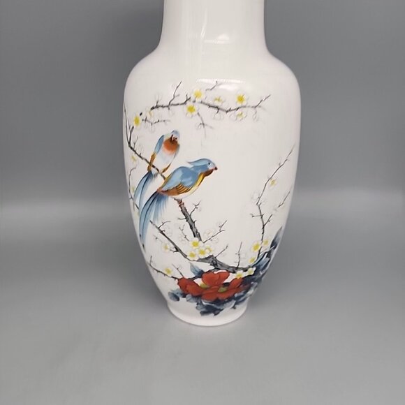 Jay | Accents | Jay Fine China Vase With Two Blue Birds Sitting On A ...